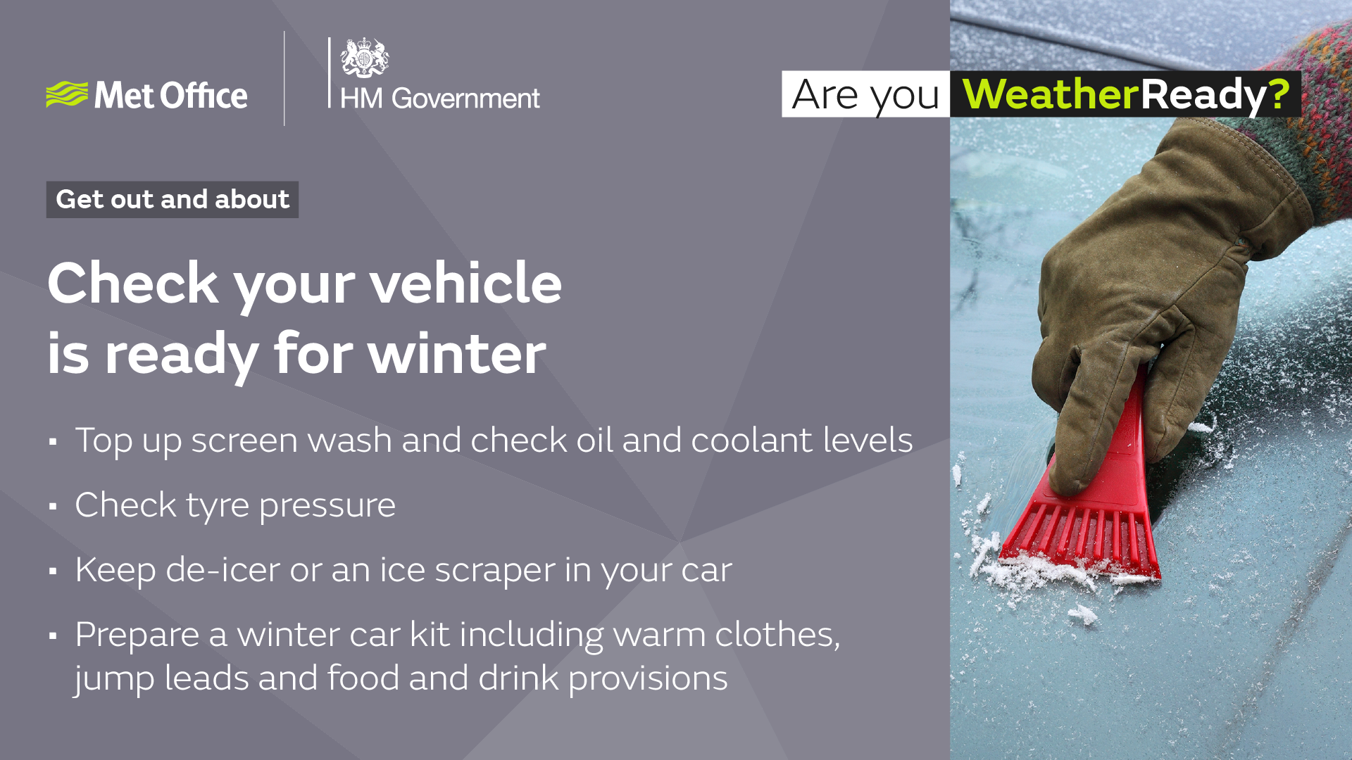 Vehicle checks to make before long journeys - Met Office